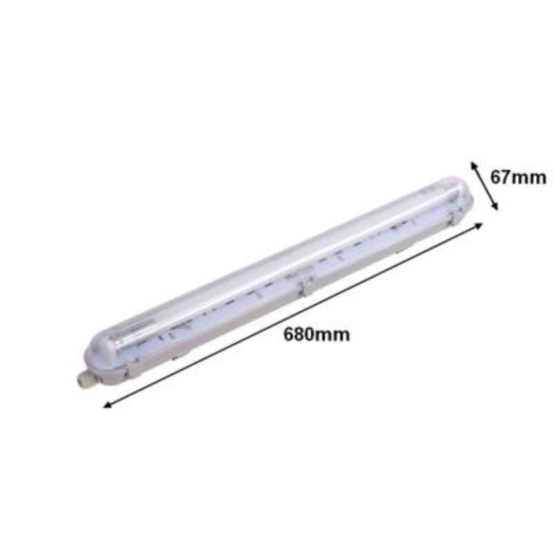 Kit de Réglette LED étanche + Tube Néon LED 60cm T8 9W – Silumen